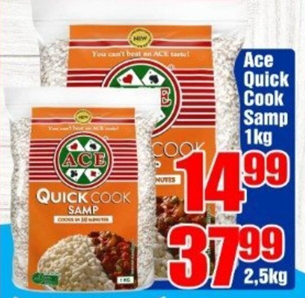 Ace Quick Cook Samp 1kg offer at Three Star Cash and Carry
