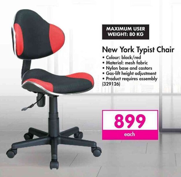 New York Typist Chair offer at Makro