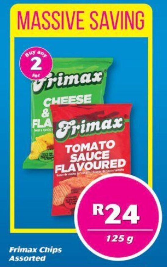 Frimax Chips Assorted 125g offer at Cambridge Food
