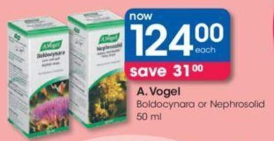 A. Vogel Boldocynara or Nephrosolid 50ml offer at Clicks