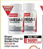 Biogen Omega 3 Fish Oil Banded Pack (90+90 Softgel Capsule)s-Per Pack ...
