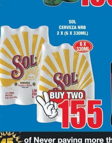 Sol beer 2 offer at Boxer Liquors