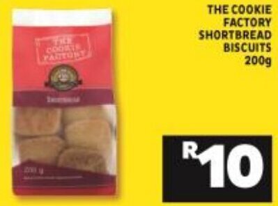 The Cookie Factory Shortbread Biscuits 200g offer at Shoprite