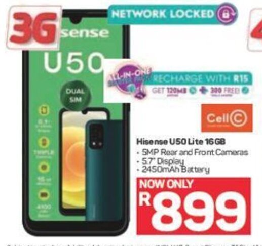 Hisense - U50 Lite 16 GB offer at Pick n Pay
