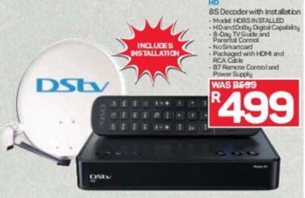 DSTV - 8S Decoder with Installation offer at Pick n Pay