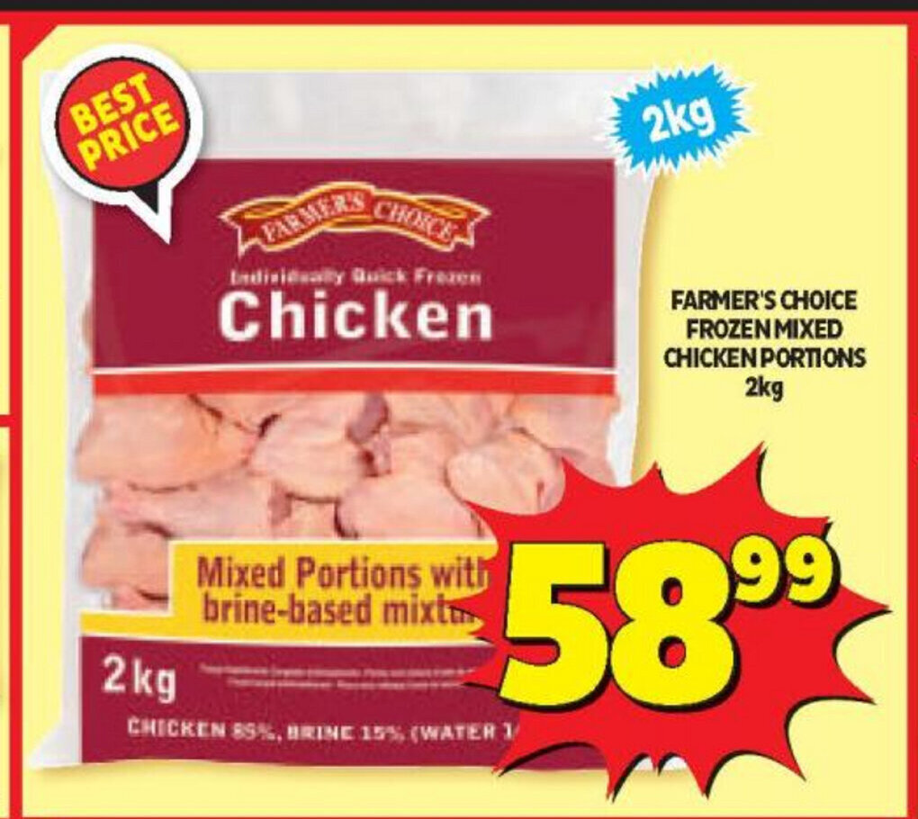 Farmer s Choice Frozen Mixed Chicken Portions 2kg Offer At Usave Farmer s Choice Frozen Mixed Chicken Portions 2kg Offer At Usave