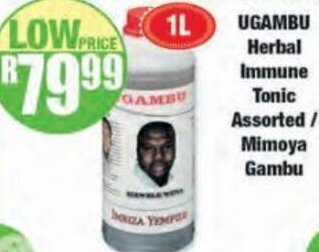 Ugambu Herbal Immune Tonic Assorted/ Mimoya Gambu 1L offer at Boxer