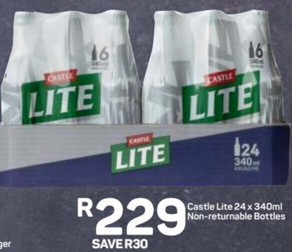 Castle Lite 24 x 340ml offer at Pick n Pay
