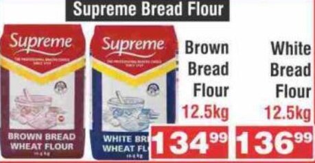 Supreme Brown Bread Flour 12.5kg offer at Advance Cash n Carry