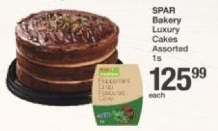 SPAR Bakery Luxury Cakes Assorted 1s offer at Spar