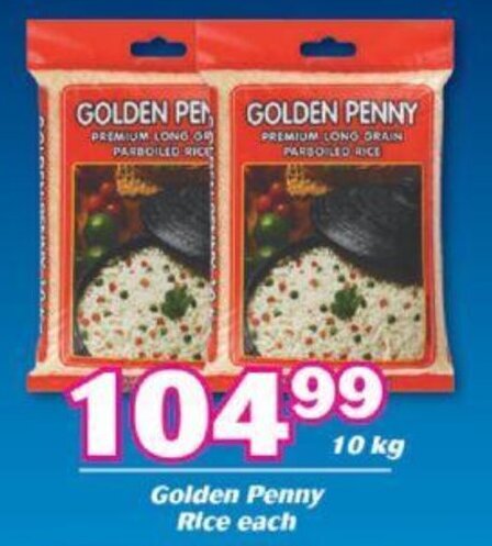 Golden Penny Rice 10kg offer at Cambridge Food