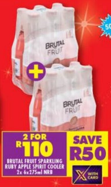 Brutal Fruit Sparkling Ruby Apple Spirit Cooler 2 x 6 x 275ml offer at ...