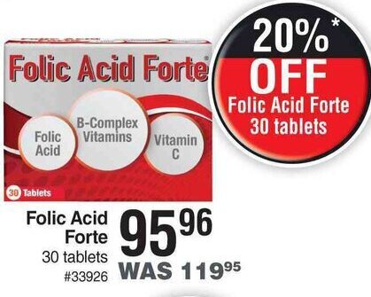 Folic Acid Forte 30 Tablets offer at Dis-Chem