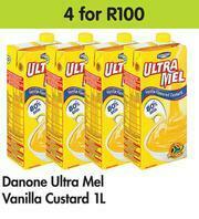 Danone Ultra Mel Vanilla Custard-For 4 x 1Ltr offer at Game