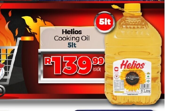 Helios Cooking Oil 5lt offer at Take 'n Pay