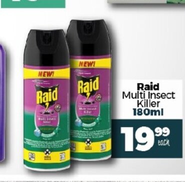 Raid Multi Insect Killer 180ml offer at Take 'n Pay