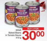 Spar Baked Beans In Tomato Sauce-For 3 x 410g offer at Spar
