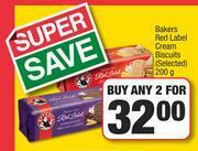 Bakers Red Label Cream Biscuits (Selected)-For Any 2 x 200g offer at Spar