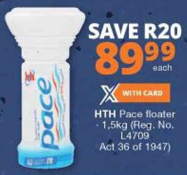 hth Pace Floater 1.5kg offer at Checkers Hyper