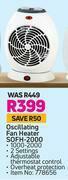 Sunbeam Oscillating Fan Heater SOFH-2000 offer at Game