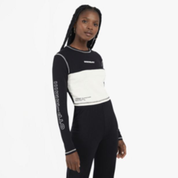 Redbat women's black/white cropped top offer at Sportscene