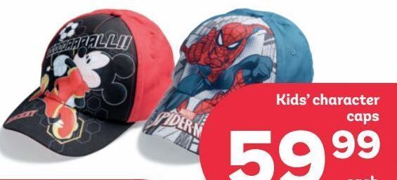 Kids' character caps offer at PEP