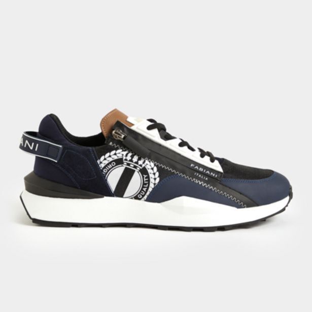 Leather logo runner sneakers offer at Fabiani