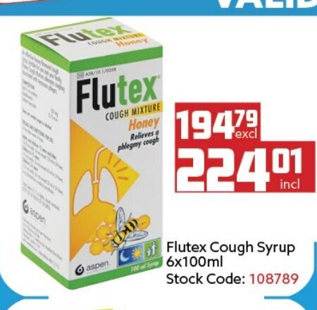 Flutex Cough Syrup 6x100ml offer at Africa Cash and Carry