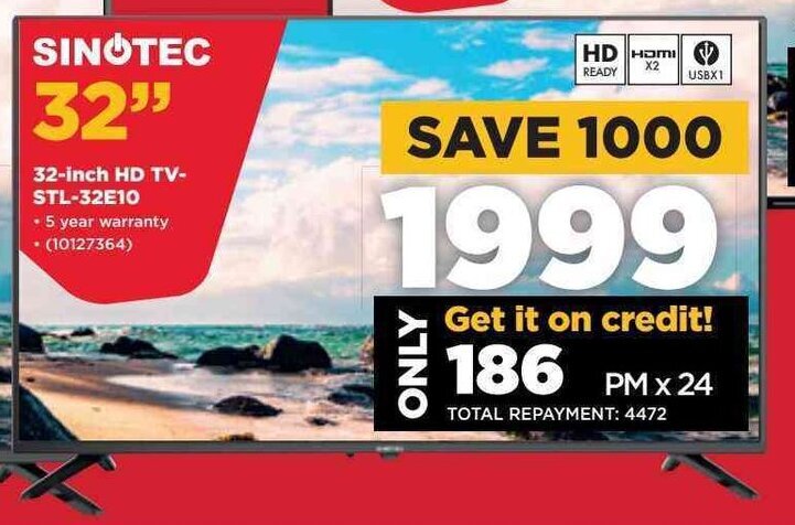 Sinotec 32" HD TV STL-32E10 offer at HiFi Corp