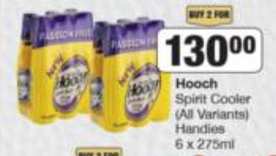 Hooch Spirit Cooler all variants 2 x 6 x 275ml offer at Spar Tops