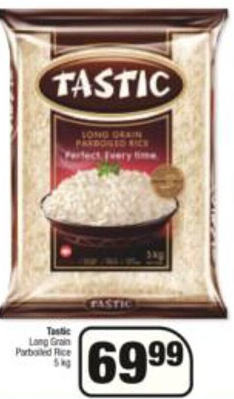 Tastic Long Grain Parboiled Rice 5kg offer at Spar