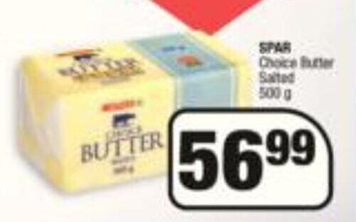 SPAR Choice Butter Salted 500g offer at Spar