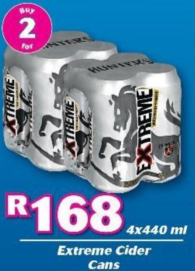 Extreme Cider Cans 4 x 440ml offer at Cambridge Liquor