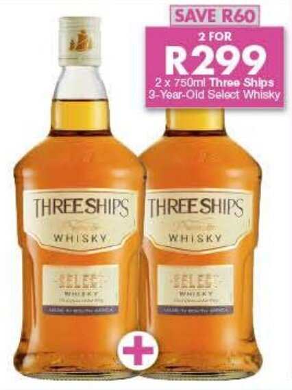 Three Ships Select Whisky 2 x 750ml offer at President Liquor Three Ships Select Whisky 2 x 750ml offer at President Liquor
