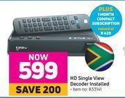 Dstv hd single view decoder installed offer at Game
