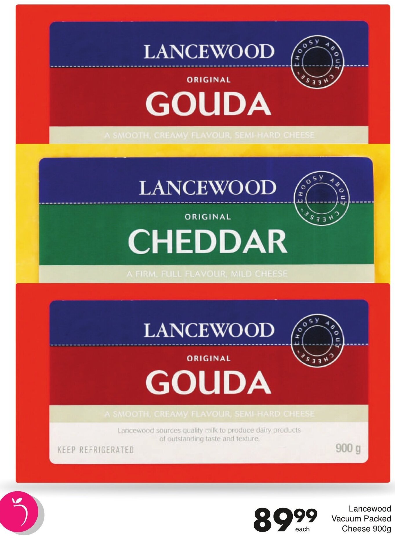 Lancewood Vacuum Packed Cheese 900g offer at Save