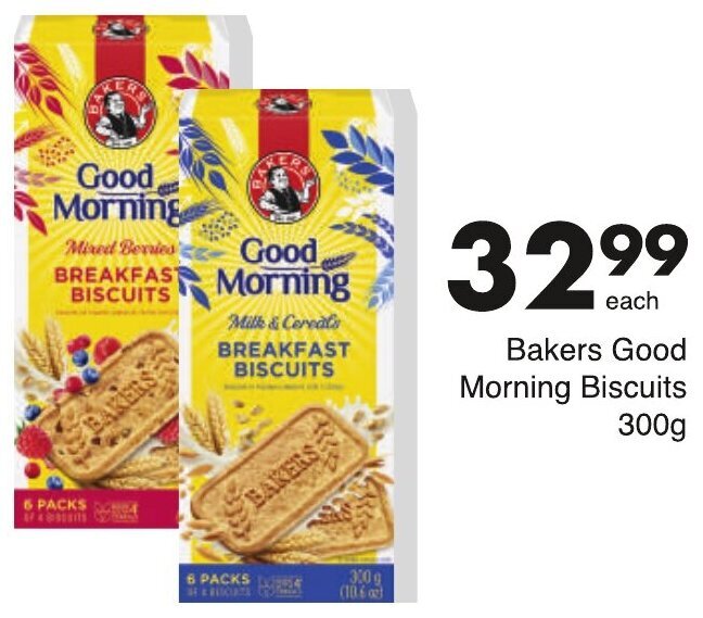 Bakers Good Morning Biscuits 300g offer at Save