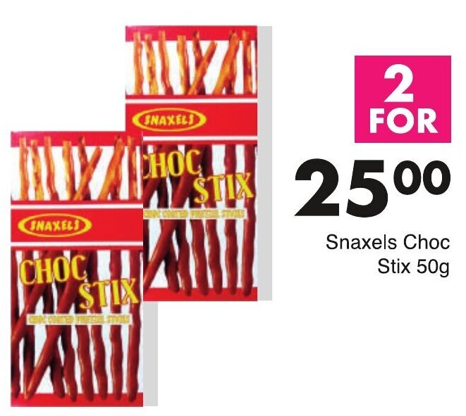 Snaxels Choc Stix 50g offer at Save