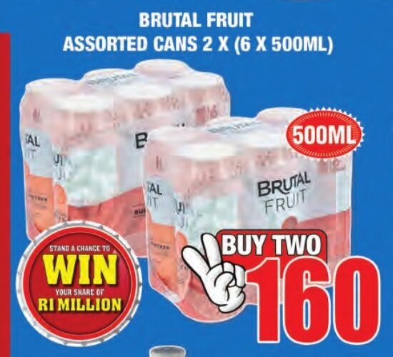 Brutal Fruit Assorted Cans 2 x (6x500ml) offer at Boxer Liquors