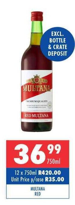 Multana Red 750ml offer at Ultra Liquors