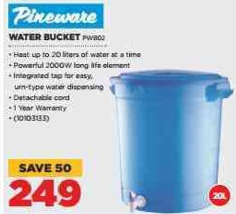 Pineware Water Bucket PWB02 offer at HiFi Corp