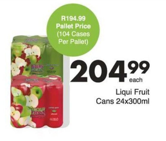 Liqui Fruit Juices cans 24 x 330ml offer at Save Hyper