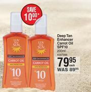 Luv that sun deep tan enhancer carrot oil spf10-200ml each offer at Dis ...