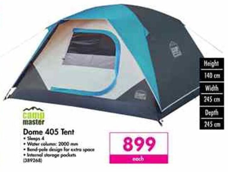 Camp Master Dome 405 Tent offer at Makro