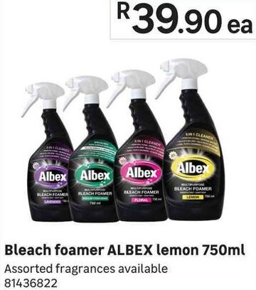 Bleach Foamer Albex Lemon 750ml offer at Leroy Merlin