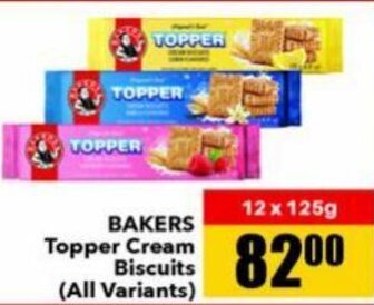 Bakers Topper Cream Biscuits 12 x 125g offer at Jumbo