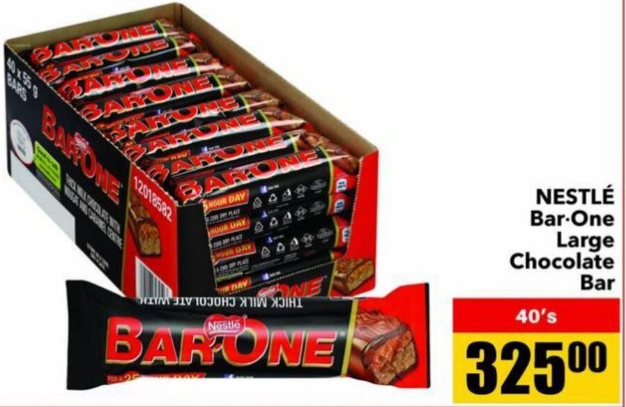 Nestlé Bar-One Large Chocolate Bar 40's offer at Jumbo