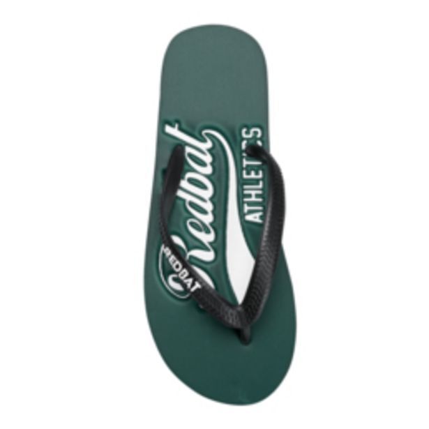 Redbat athletics men's green flip flops offer at Sportscene