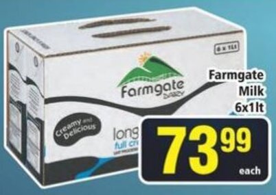 Farmgate Milk 6 x 1lt offer at Frontline