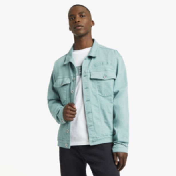 Redbat men's green denim jacket offer at Sportscene